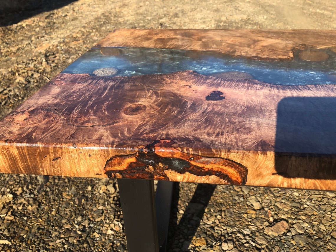 Maple River Table Stone Live Edge - Etsy
