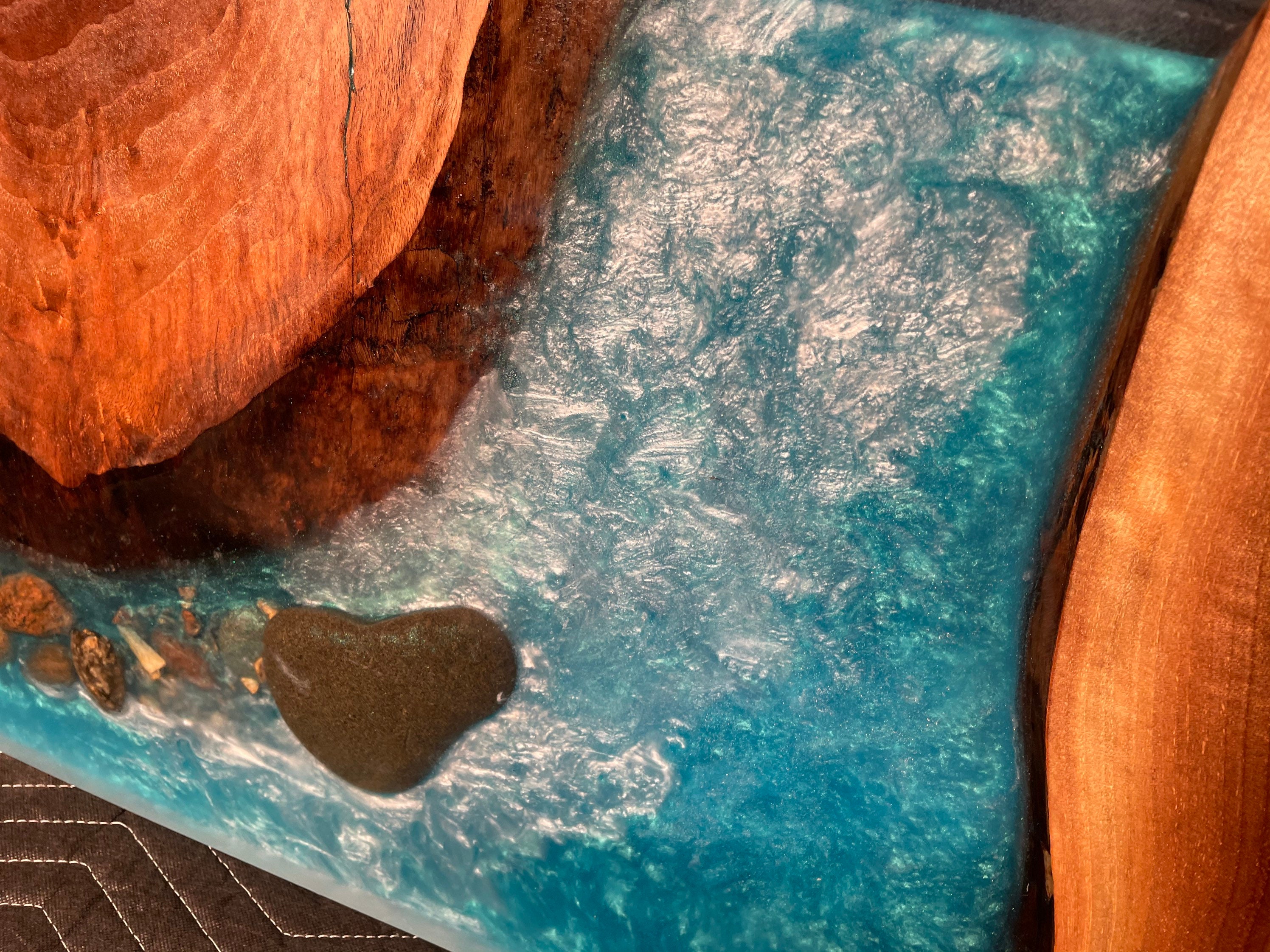 Double Waterfall River Table With Shelf Underneath. Live Edge Walnut ...