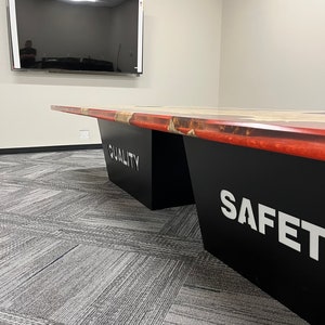 Company Logo Conference Table Live Edge Custom Epoxy River Table Resin ...