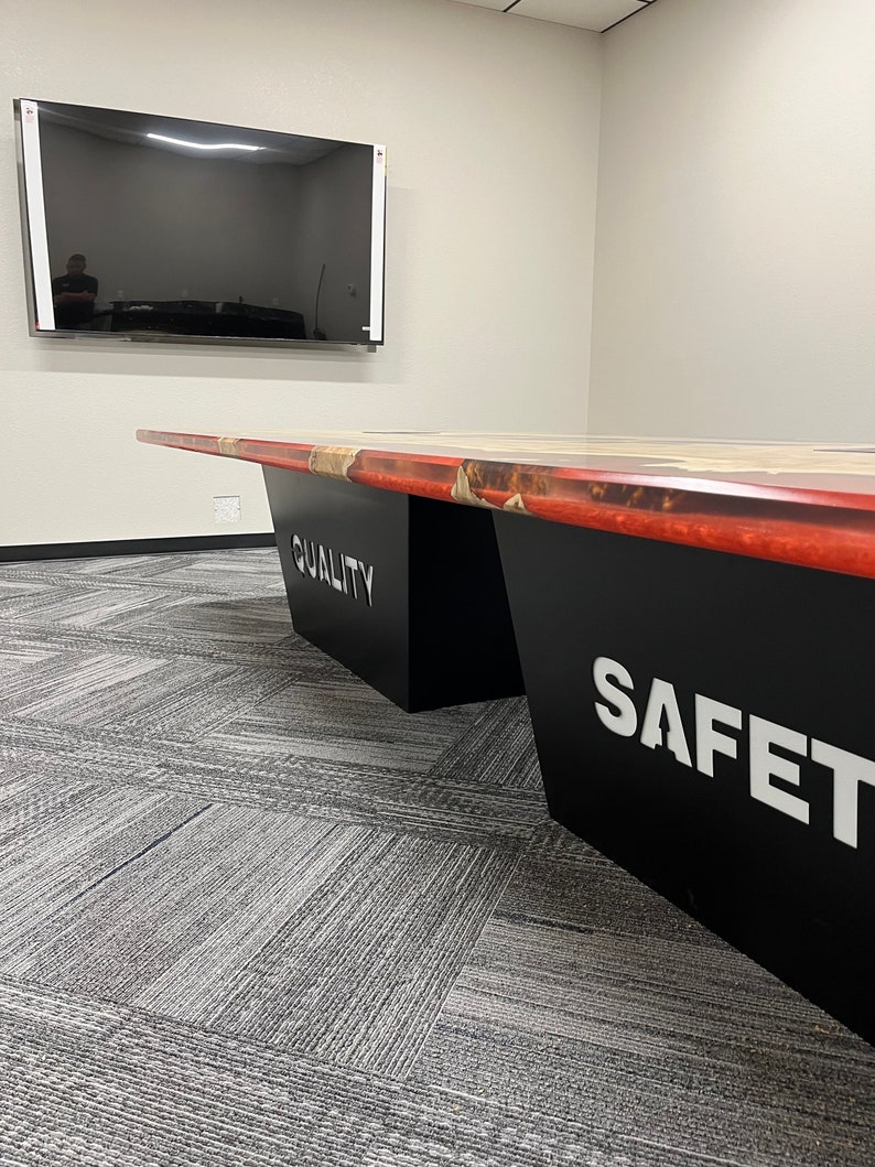 Company Logo Conference Table Live Edge Custom Epoxy River Table Resin ...