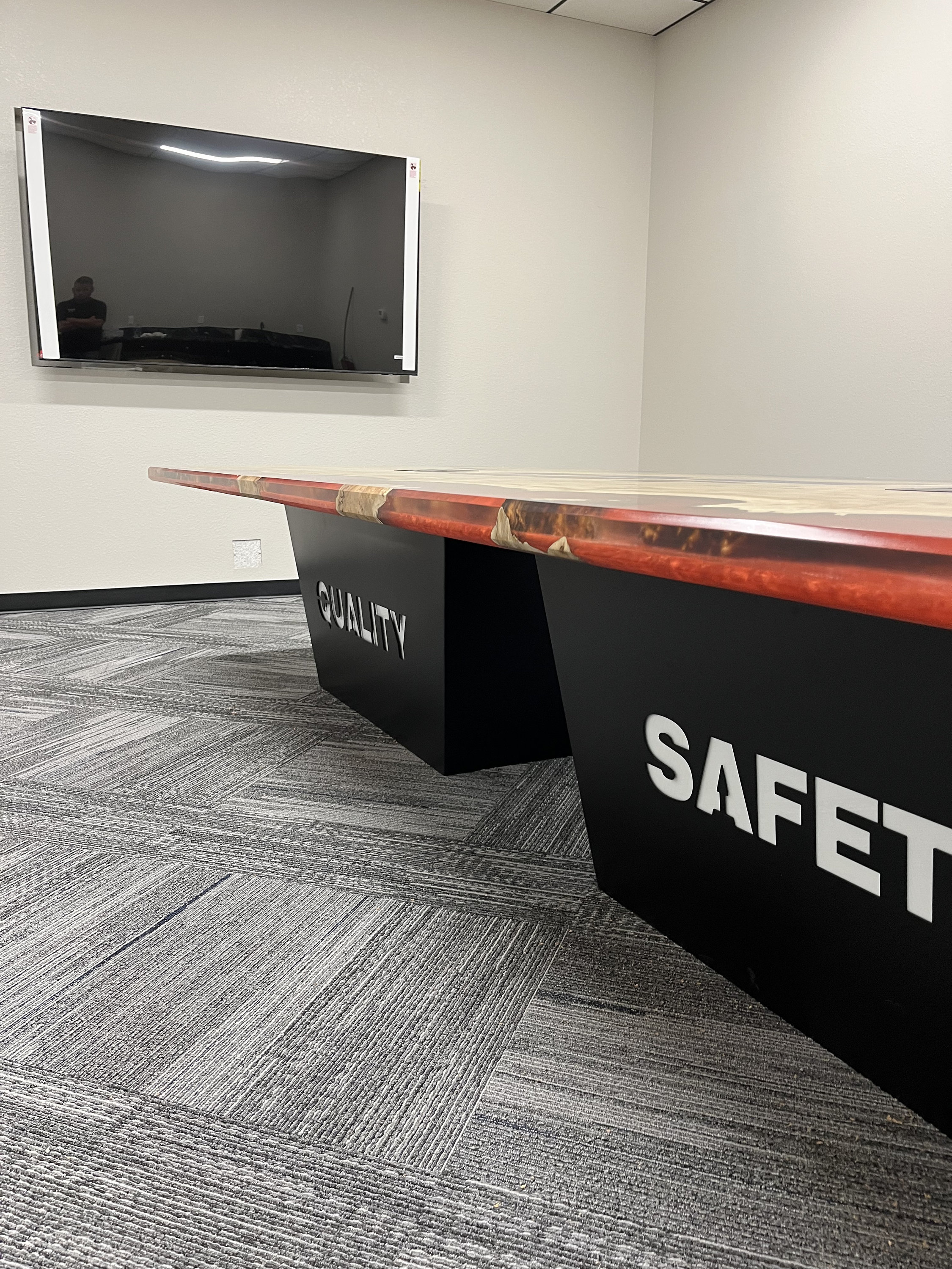 Company Logo Conference Table Live Edge Custom Epoxy River Table Resin ...