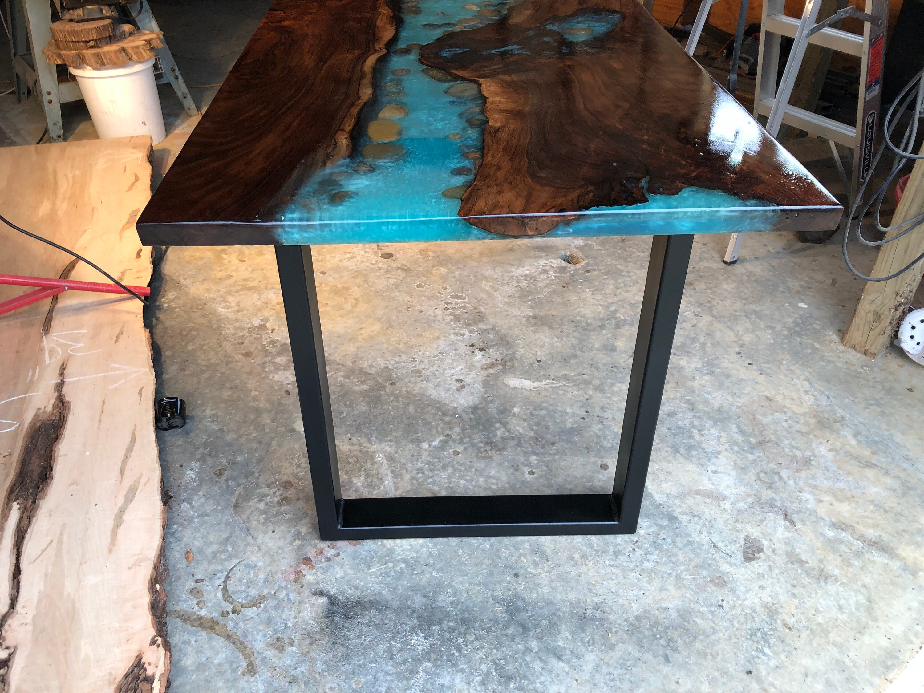 Walnut River Table Live Edge Resin Gorgeous Dining - Etsy