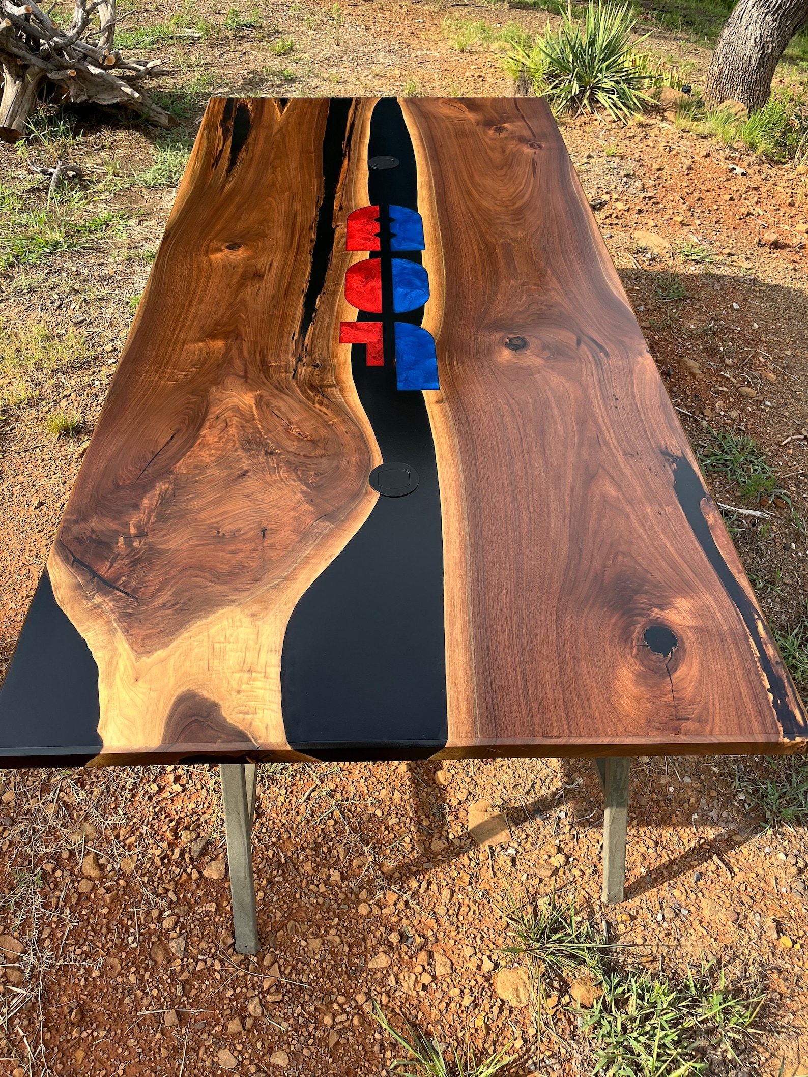 Company Logo Conference Table Live Edge Custom Epoxy River Table Resin ...