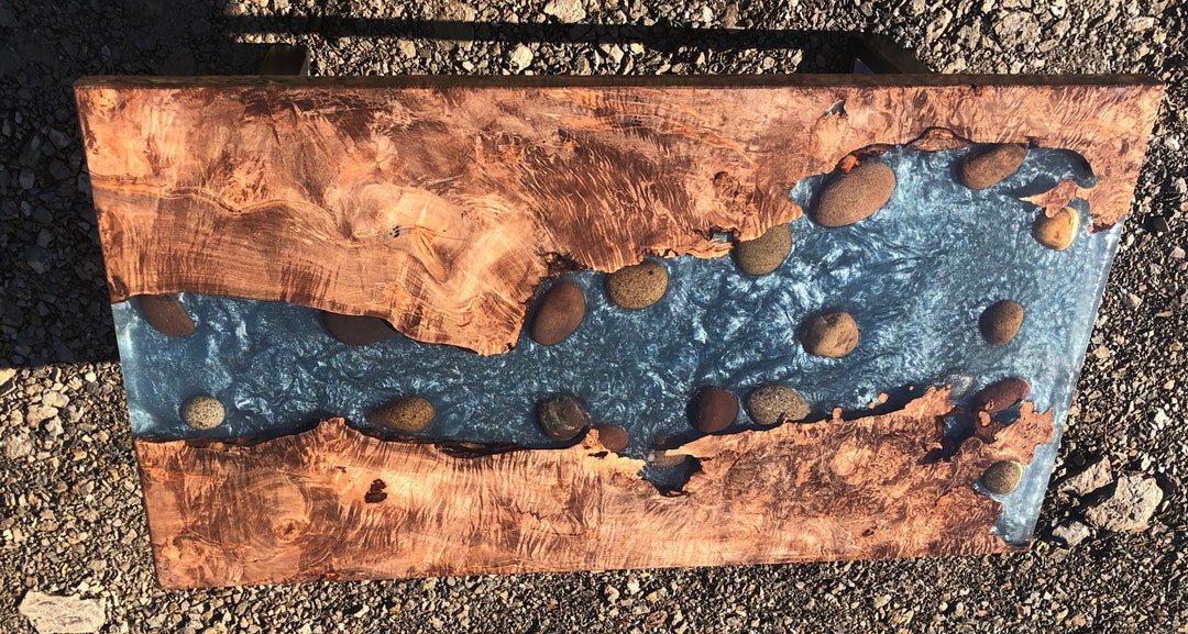 Maple River Table Stone Live Edge - Etsy