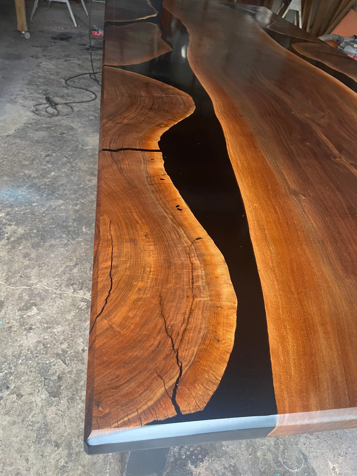Ten Foot Walnut Black Epoxy Live Edge River Table - Etsy