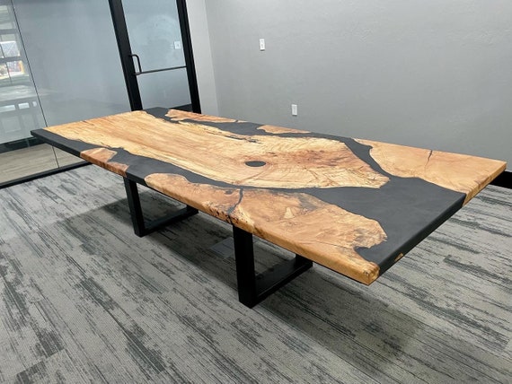Black and maple dining table store