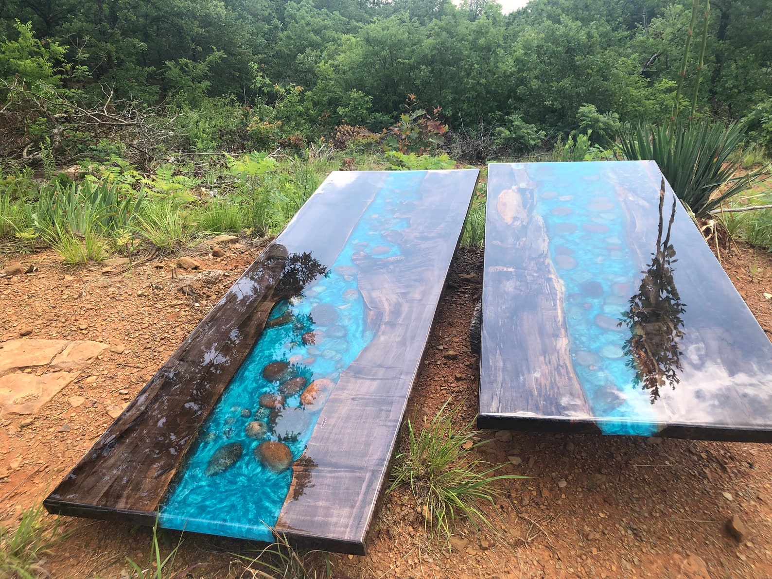 Weathered Maple River Table Dining Live Edge Coffee Table or ...