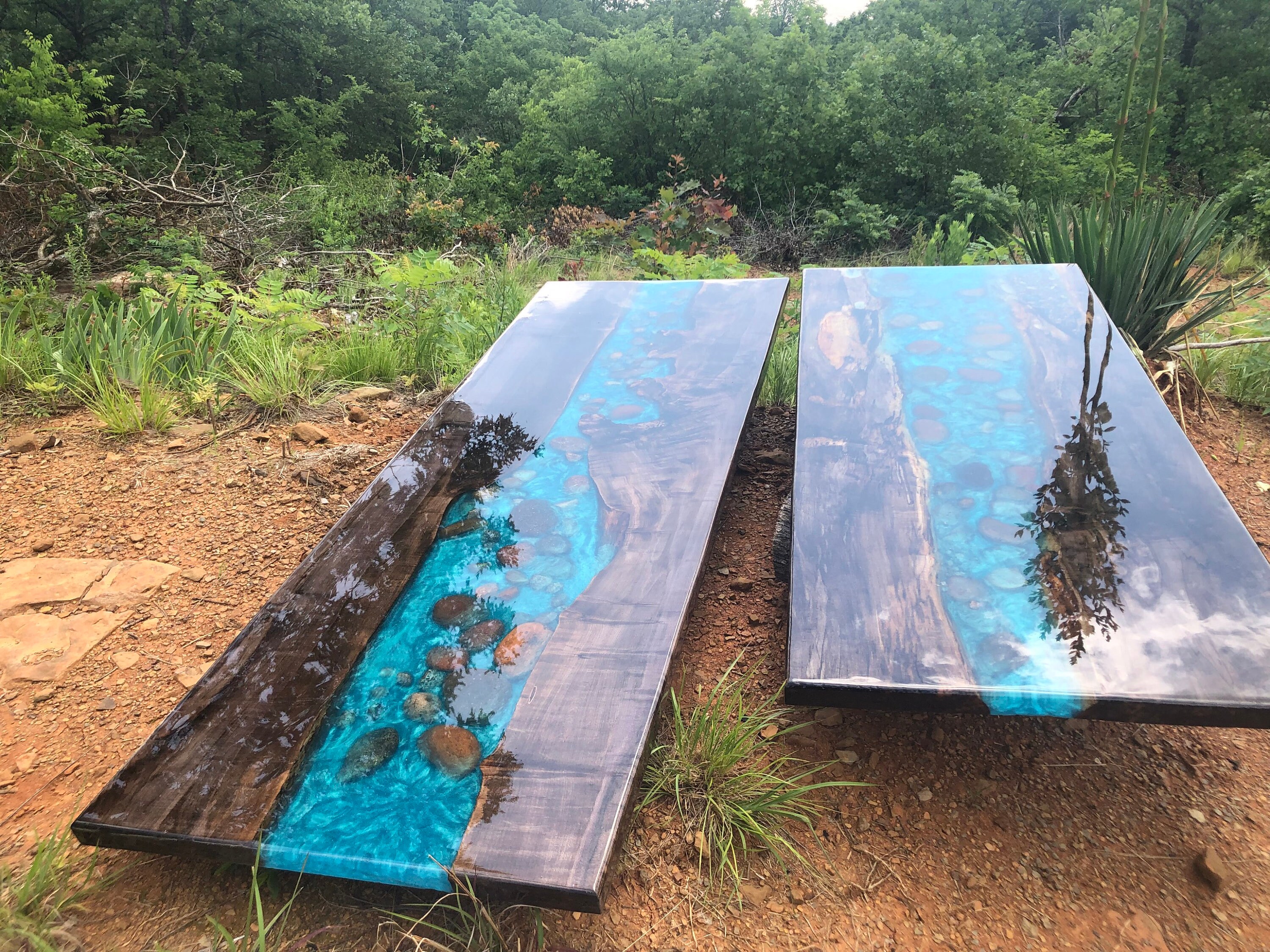 Weathered Maple River Table Dining Live Edge Coffee Table or ...