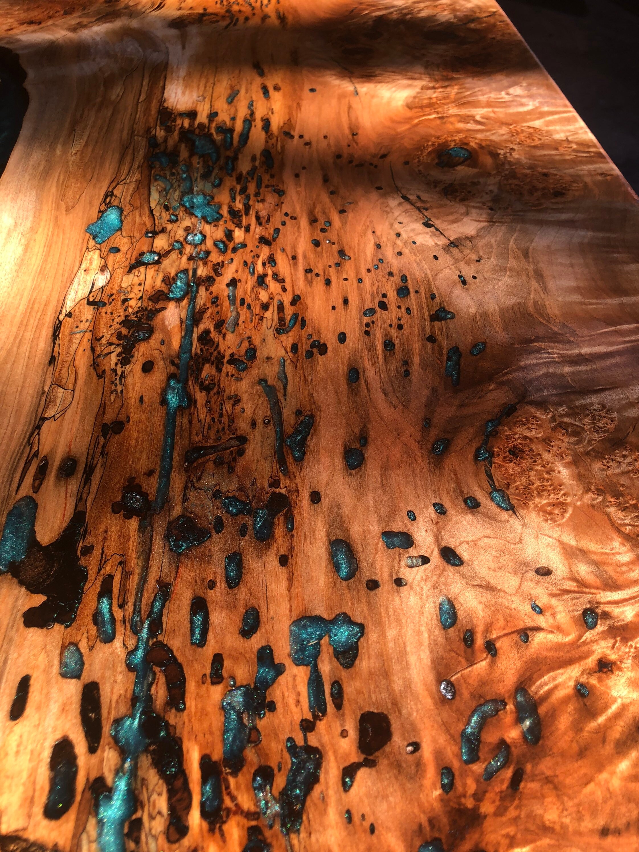 Maple Live Edge River Table With Stone Dining Table Rocks - Etsy