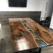 Walnut Live Edge Conference River Table With Stone Resin Epoxy - Etsy