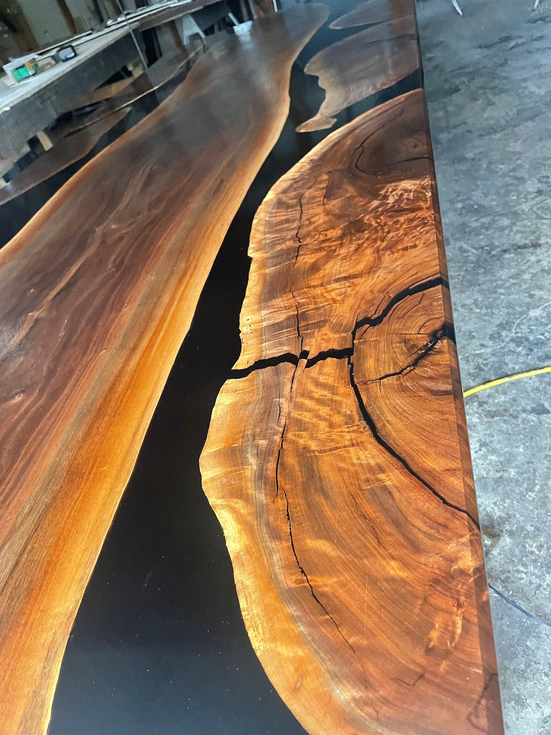 Ten Foot Walnut Black Epoxy Live Edge River Table - Etsy