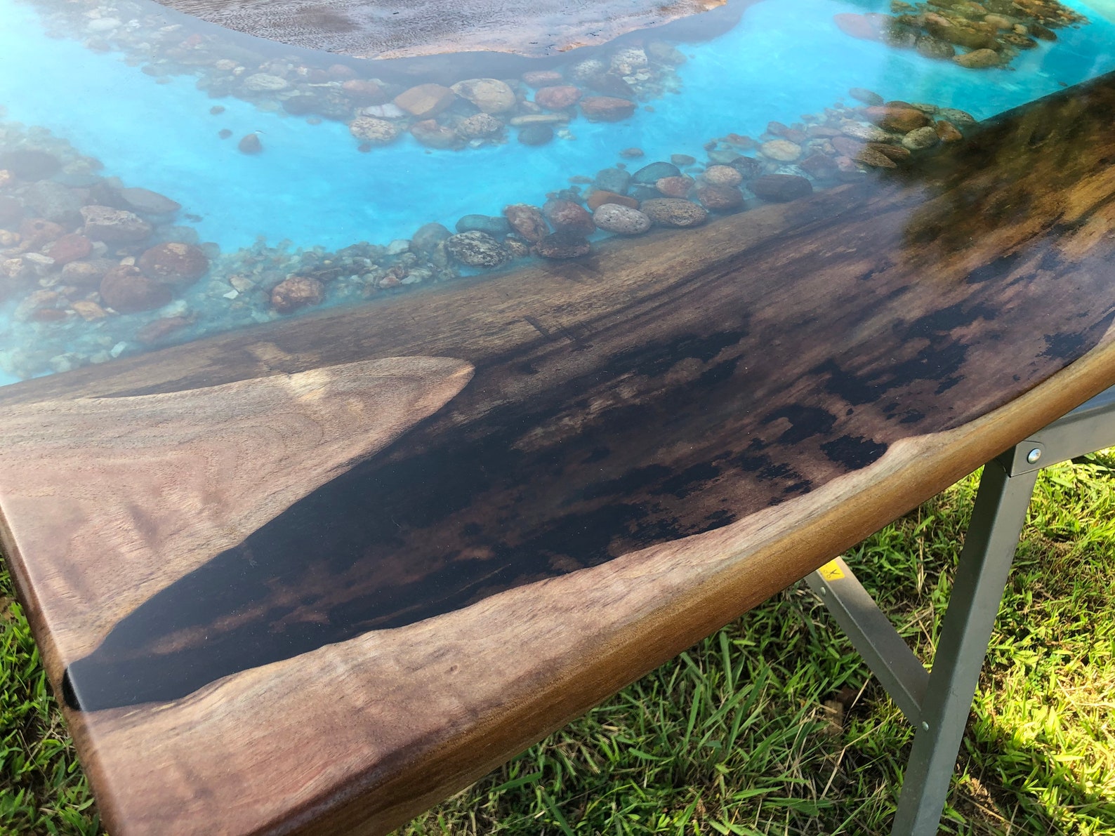 25 Ft Bartop River Table Live Edge With River Stone and Trout - Etsy