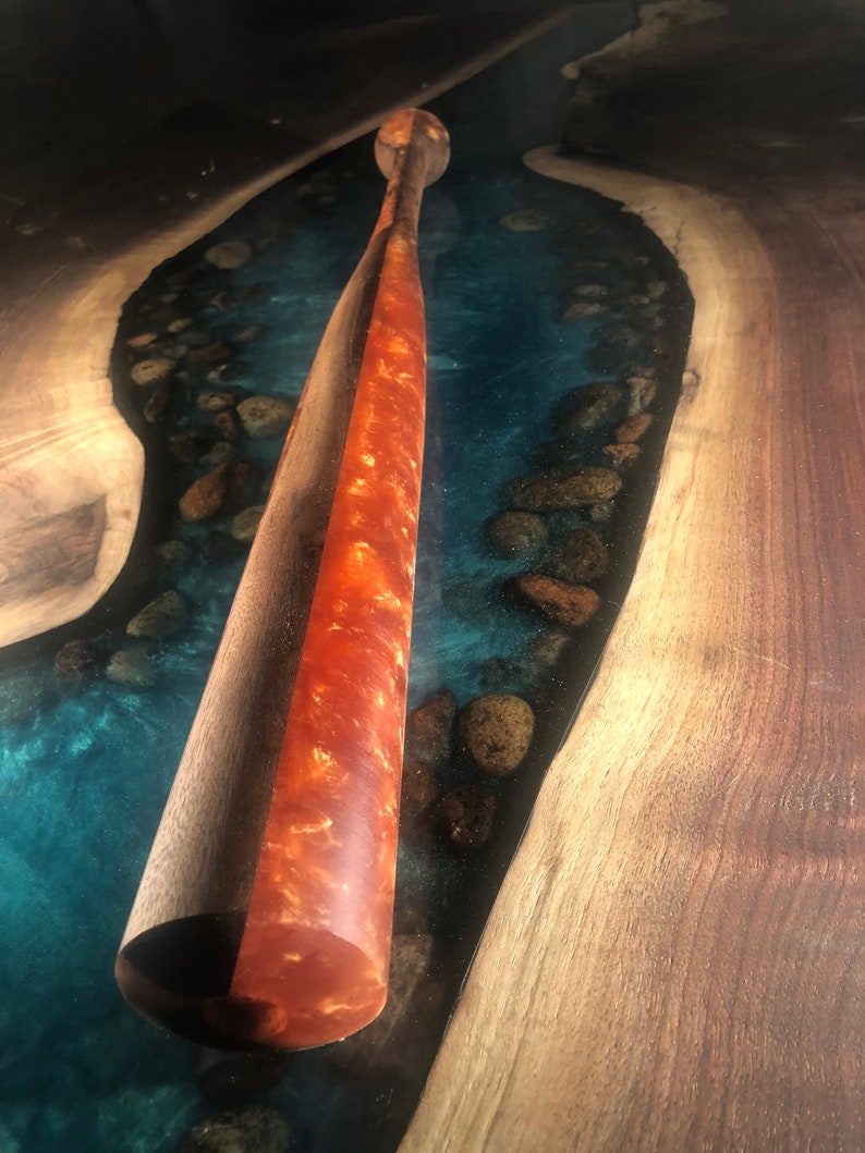 Baseball Bat Using Live Edge Walnut and Copper Resin Wall Art - Etsy