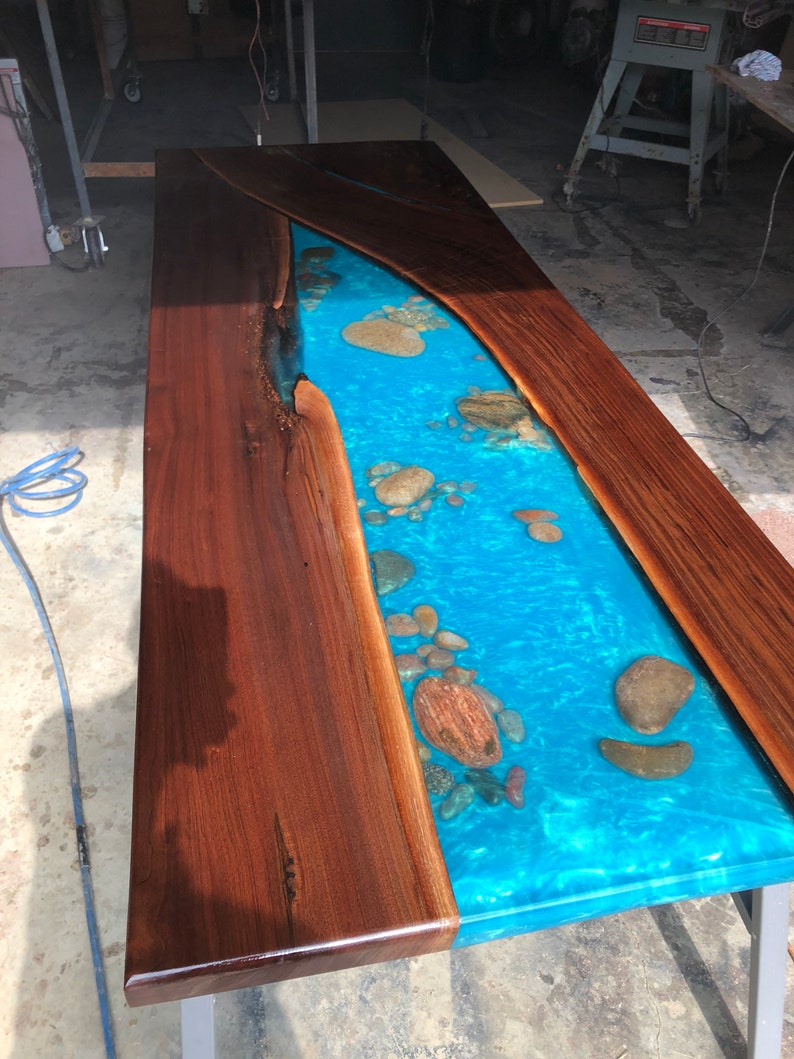 7ft Long Dining Table Walnut Live Edge River Table - Etsy