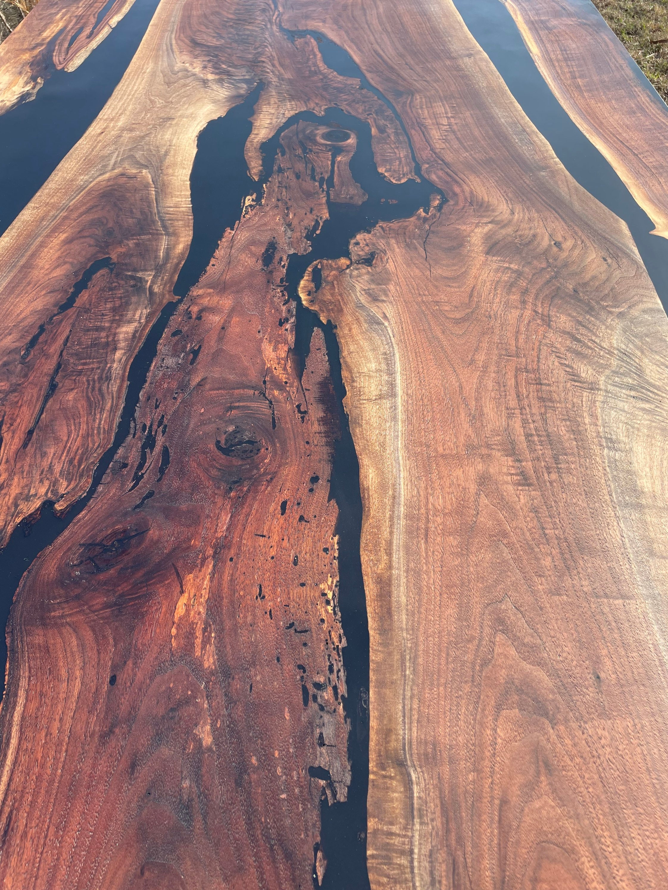 Live Edge Epoxy River Table Kitchen Table Dining Walnut Black - Etsy