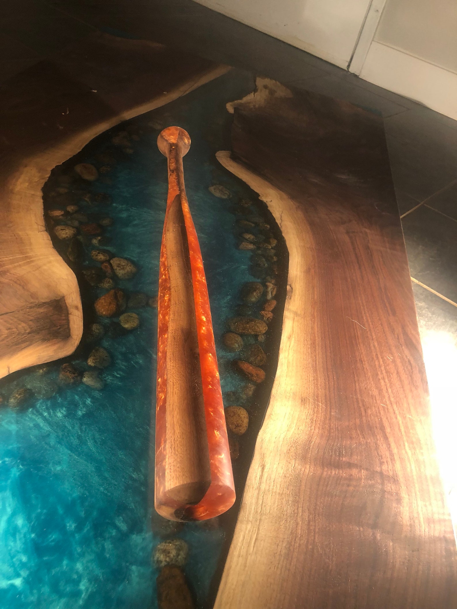Baseball Bat Using Live Edge Walnut and Copper Resin Wall Art - Etsy