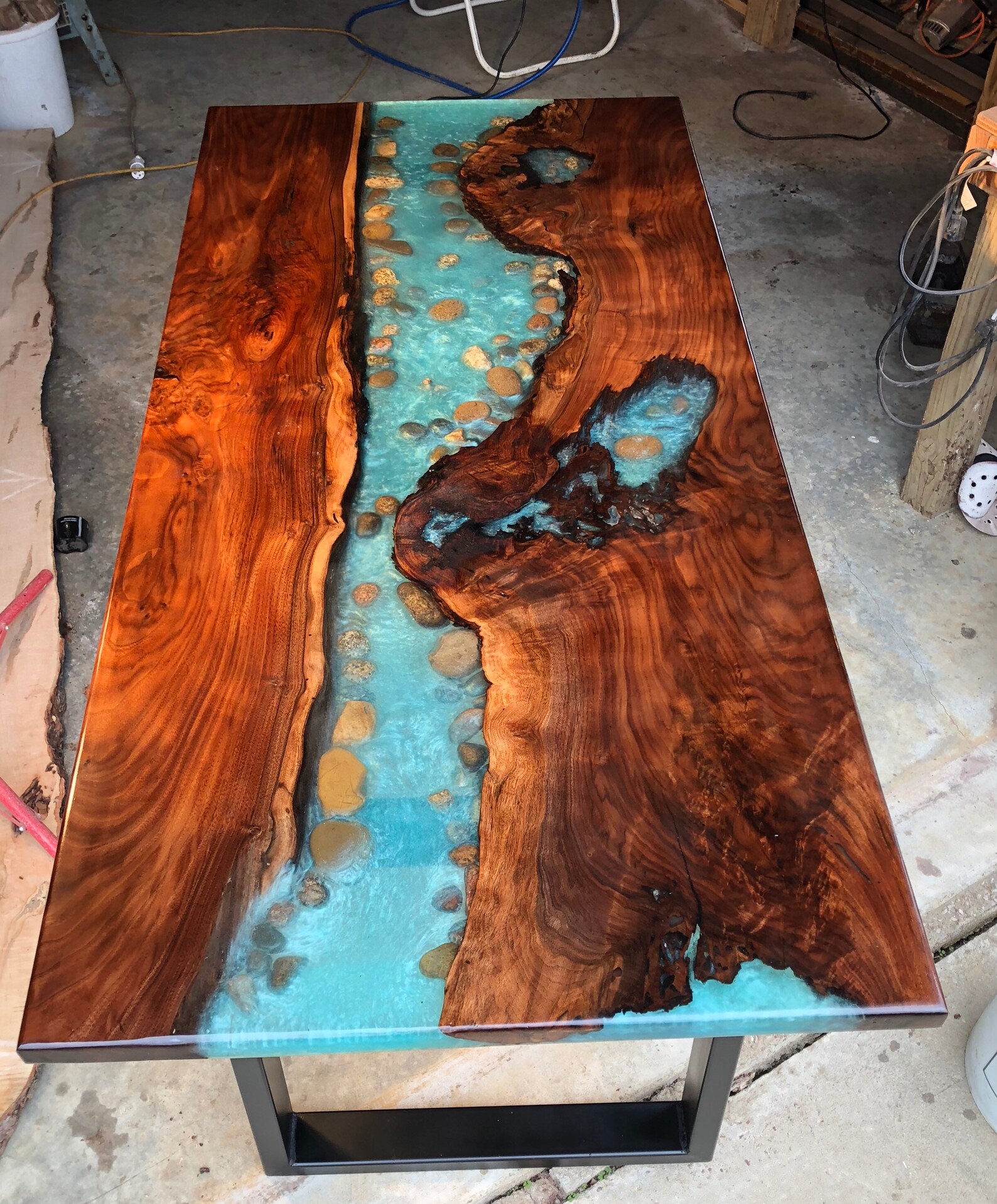 Walnut River Table Live Edge Resin Gorgeous Dining - Etsy