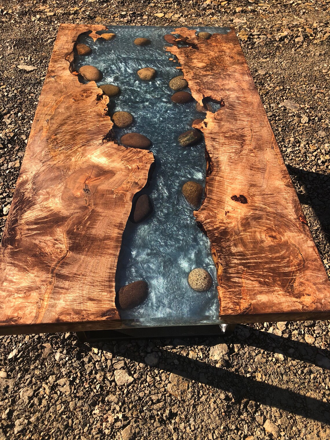 Maple River Table Stone Live Edge - Etsy