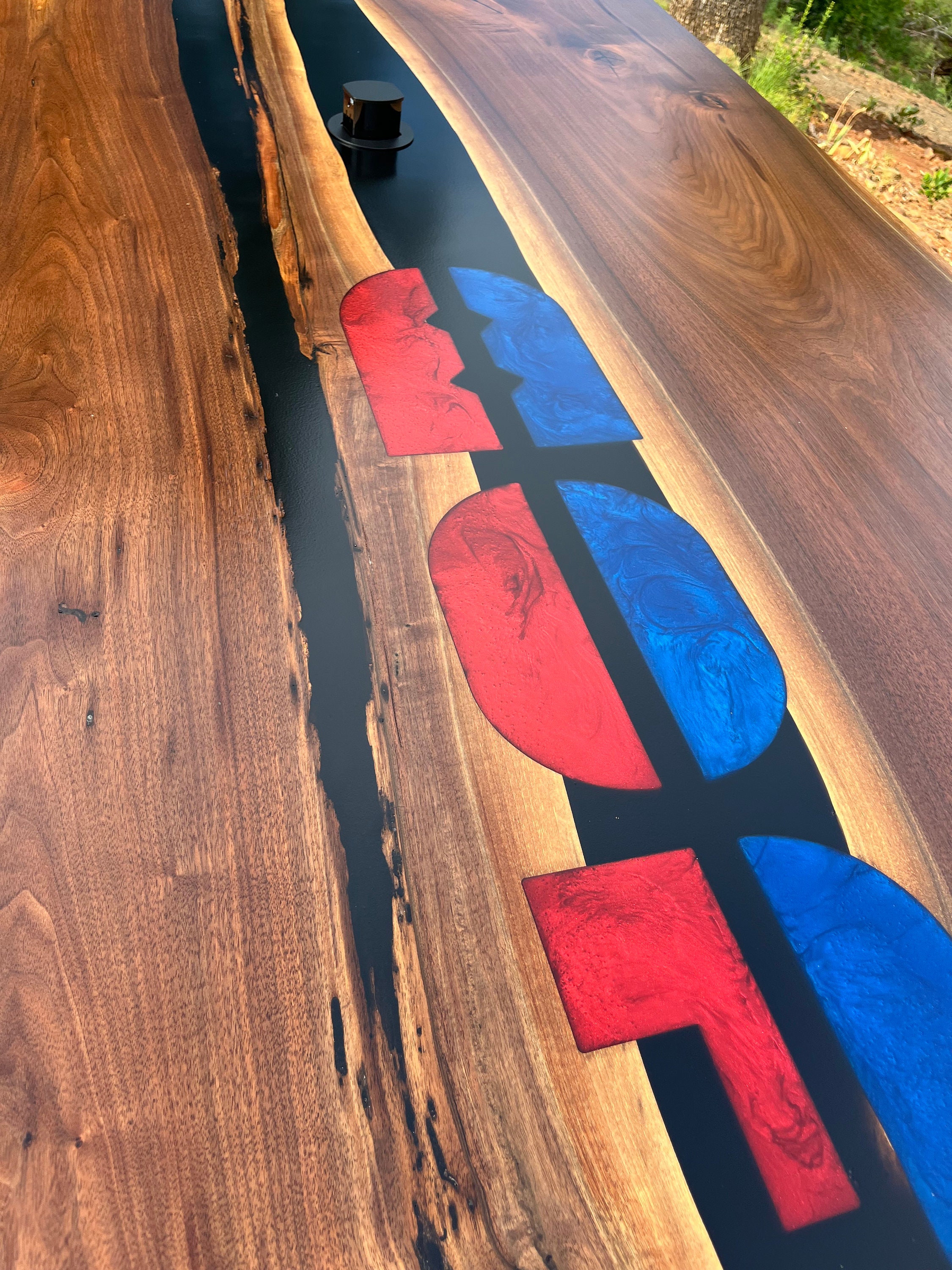 Company Logo Conference Table Live Edge Custom Epoxy River Table Resin ...