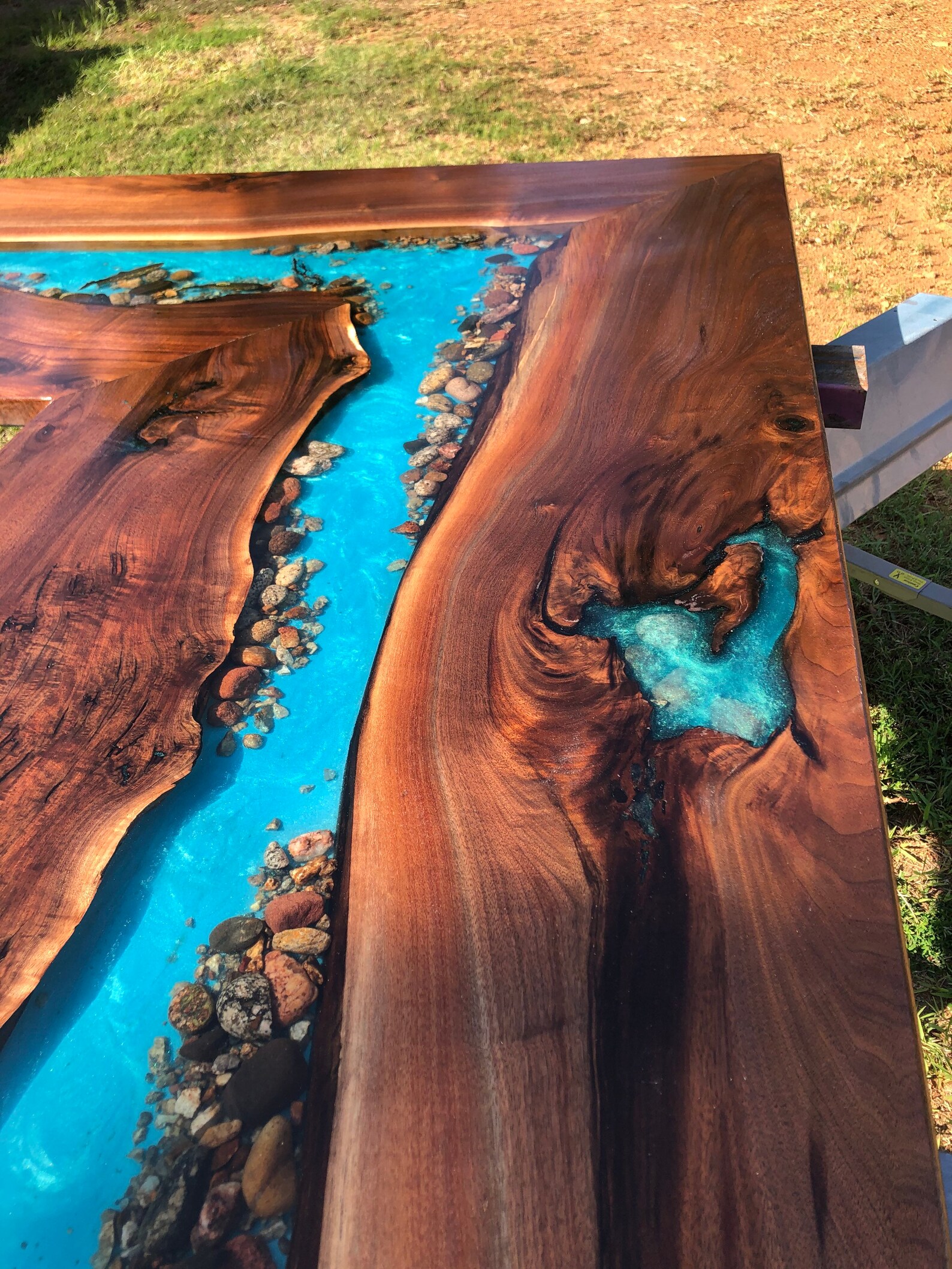 25 Ft Bartop River Table Live Edge With River Stone and Trout - Etsy