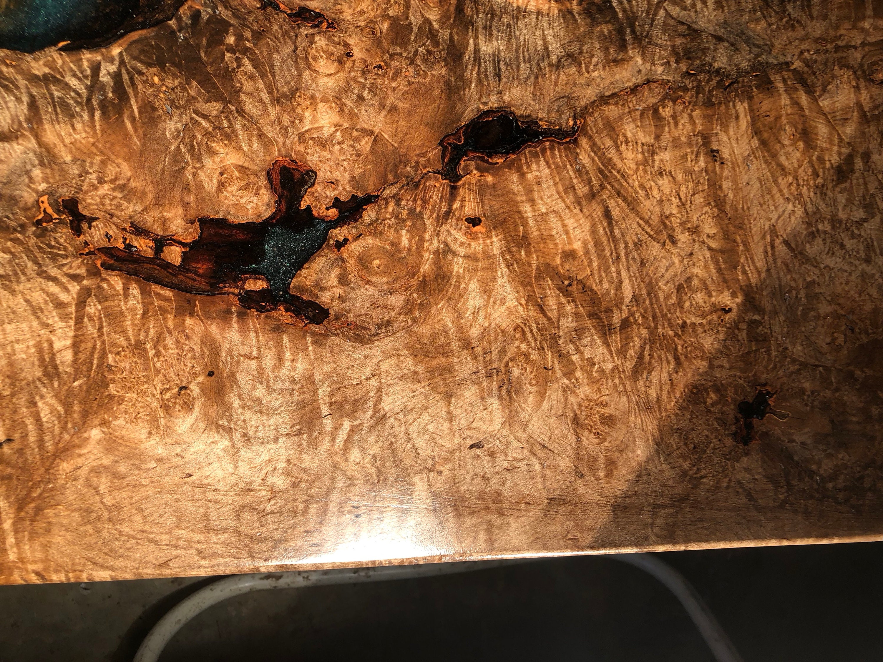 Maple River Table With Stone Live Edge - Etsy