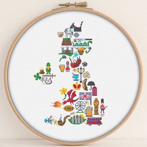 UK Cross Stitch Pattern Printable Pdf Pattern England - Etsy Australia