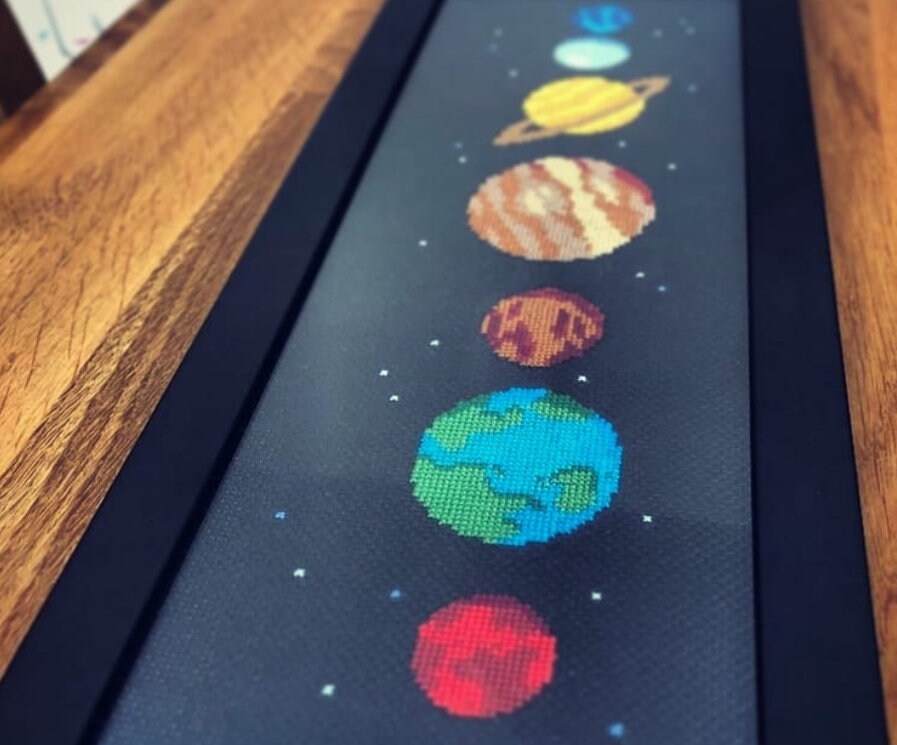 Solar System Cross Stitch Pattern PDF Pattern Galaxy Cross | Etsy