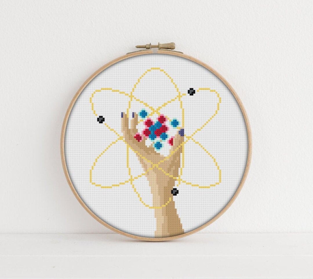 Atom Cross Stitch Pattern PDF Pattern Surreal Cross Stitch - Etsy