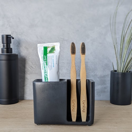 Double Toothpaste and Toothbrush Holder Wall Handmade - Etsy