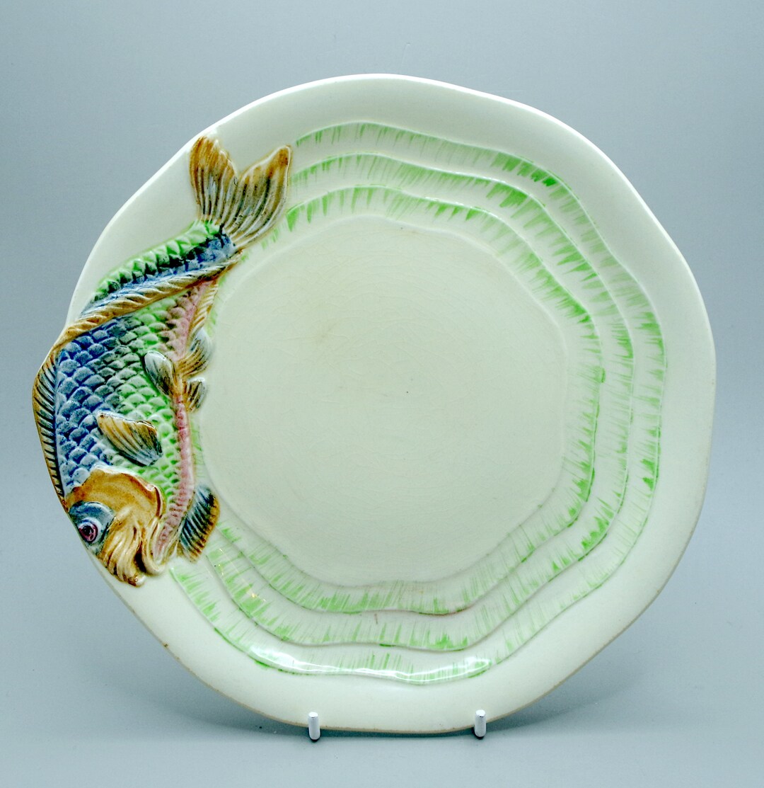 CLARICE CLIFF Moulded FISH Pattern Art Deco Wilkinson Pottery C1939 ...