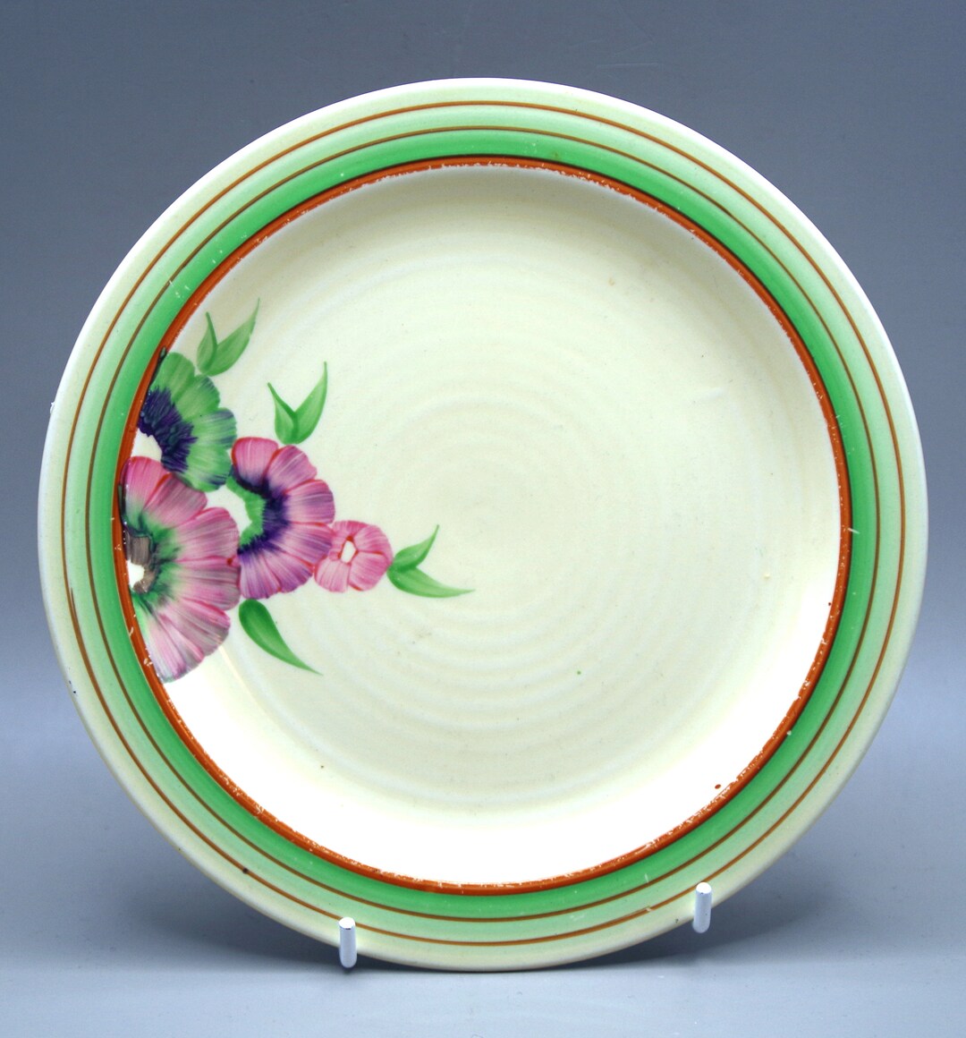 CLARICE CLIFF Wilkinson Pottery C1938 sundew Pattern Desert PLATE Art ...