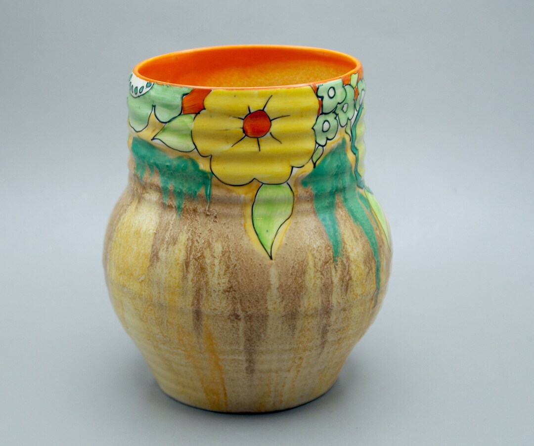 CLARICE CLIFF Bizarre Newport Pottery JONQUIL Pattern Vase Art Deco - Etsy