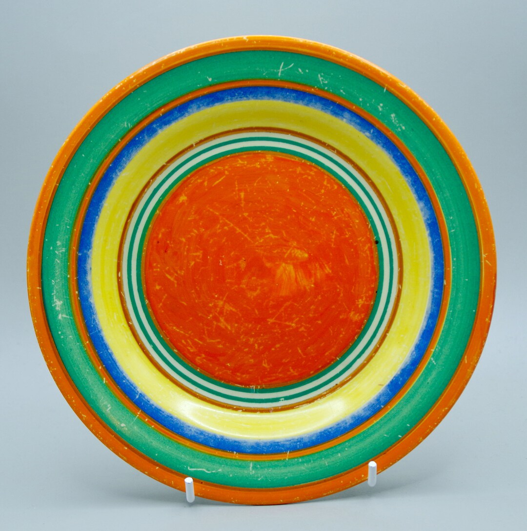 CLARICE CLIFF Early liberty Banded Plate Newport Pottery C1928 Large ...