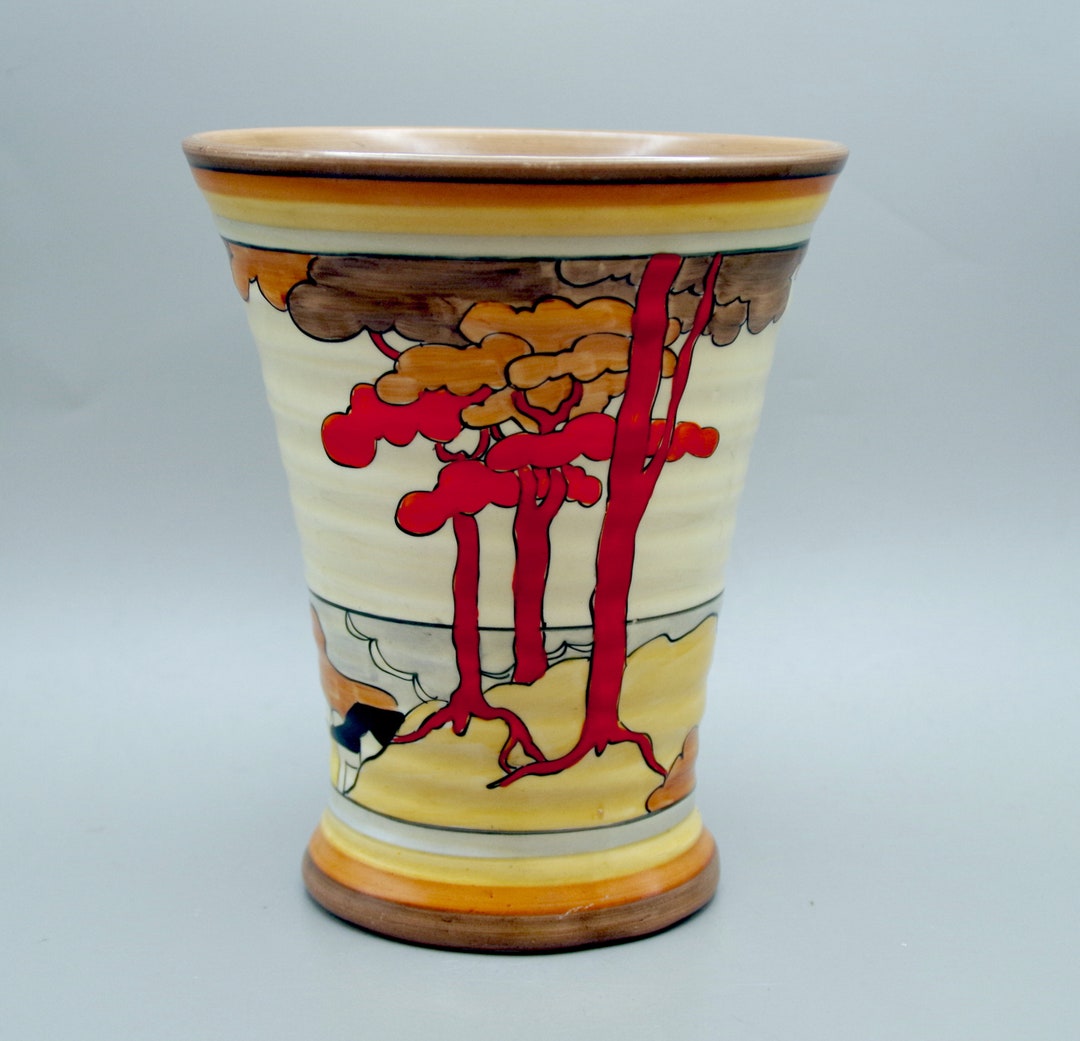CLARICE CLIFF Bizarre Coral Firs Pattern LARGE Art Deco - Etsy