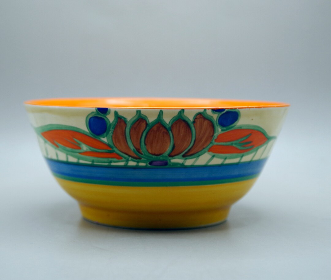 CLARICE CLIFF FANTASQUE Lily brown C1930 Art Deco Wilkinson Pottery ...