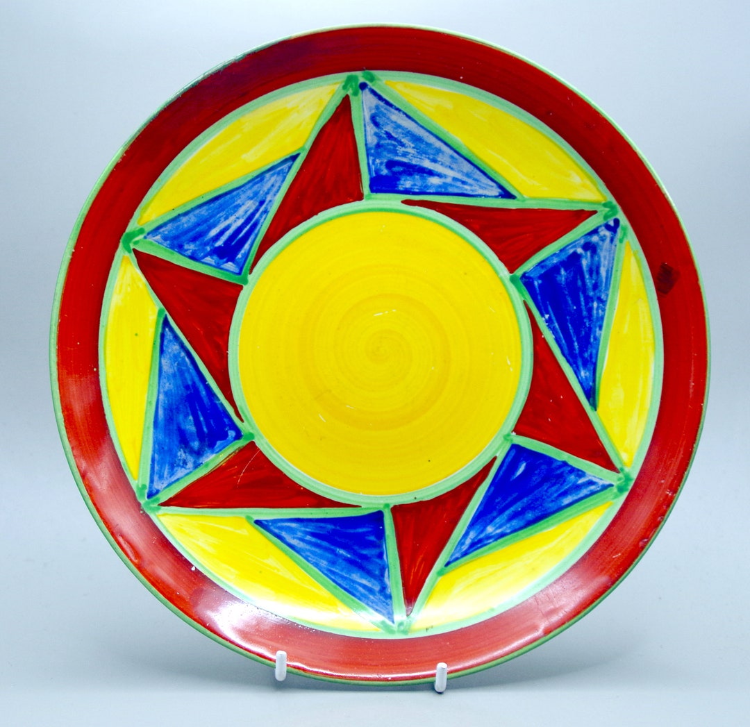 CLARICE CLIFF Early original Bizarre Plate Newport Pottery C1928 Gold ...