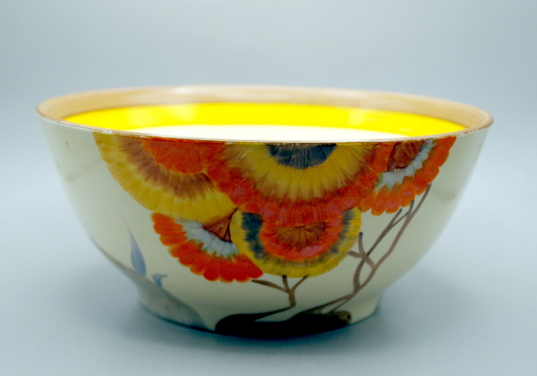 CLARICE CLIFF rhodanthe Pattern Large Bizarre Wilkinson Pottery Fruit ...