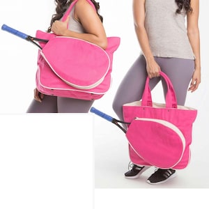 FOR HER Monogrammed Hot Pink Canvas TENNIS Tote -free Ship/grad Gift ...