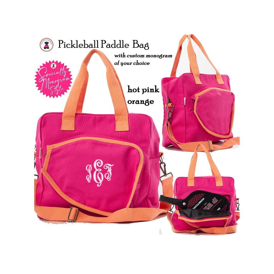 PICKLEBALL Bag-for HER Monogram-hot Pink Canvas-free Ship.grad Gift ...