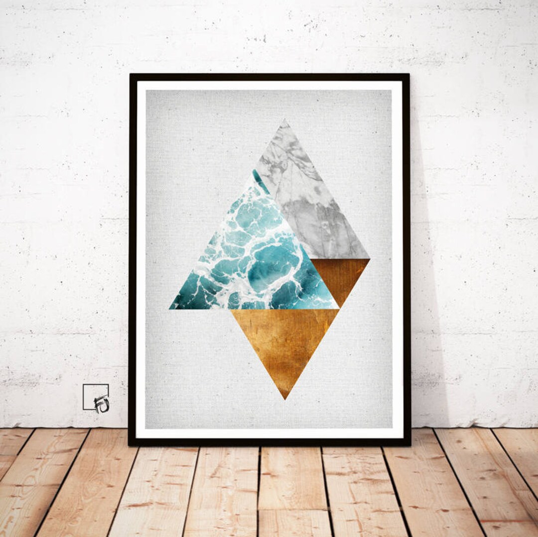 Copper Poster, Copper Print, Copper Art, Geometrical Print, Copper Wall ...