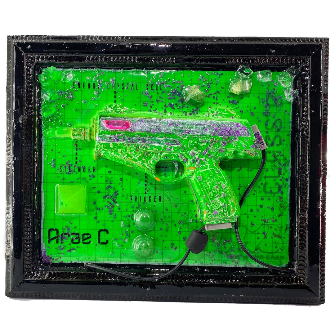 Futuristic Vaporwave Neon Retro Ray Gun 3D Wall Art Resin Art - Etsy