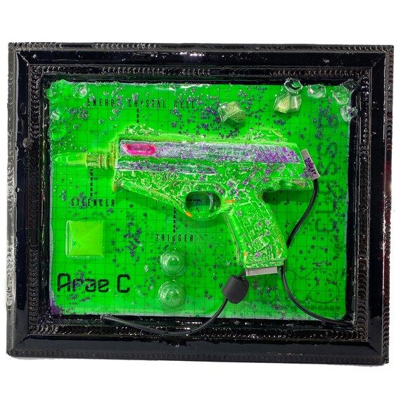 Futuristic Vaporwave Neon Retro Ray Gun 3D Wall Art Resin Art - Etsy