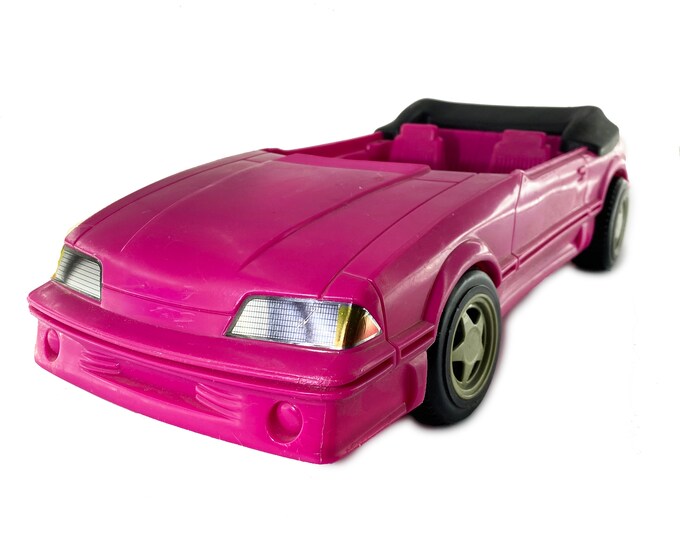 Mattel 1993 Barbie Ford Mustang Foxbody Pink Convertible Car Doll Glam ...