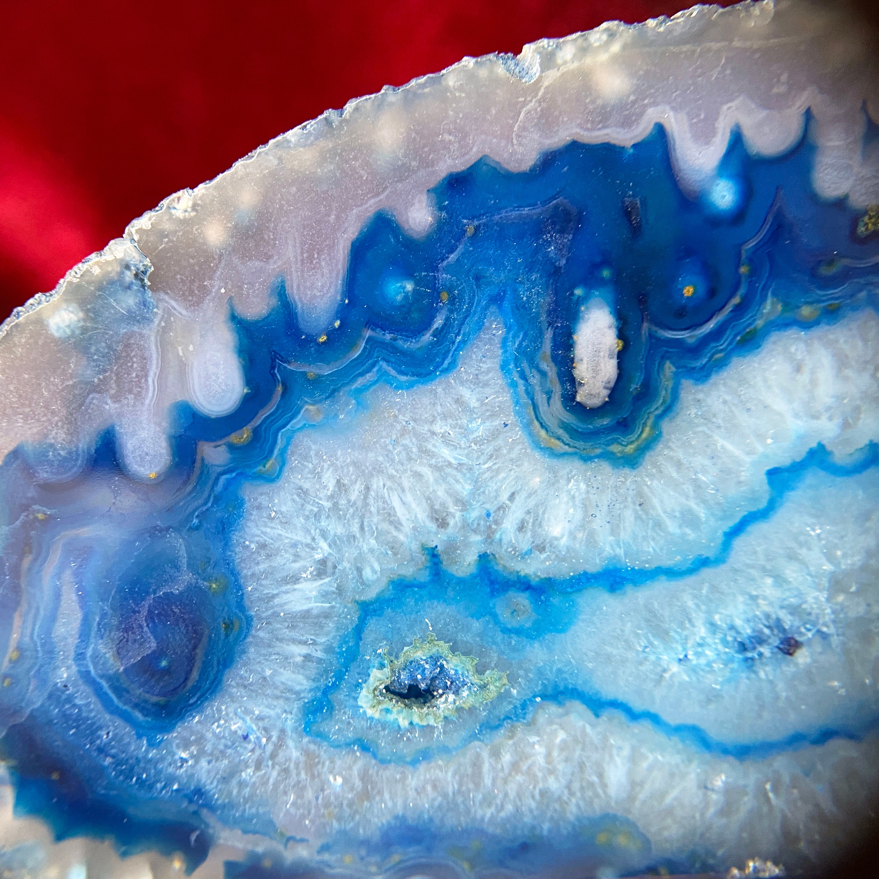 Blue Agate Geode Crystal Sliced Crystal Slate Polished Rare - Etsy
