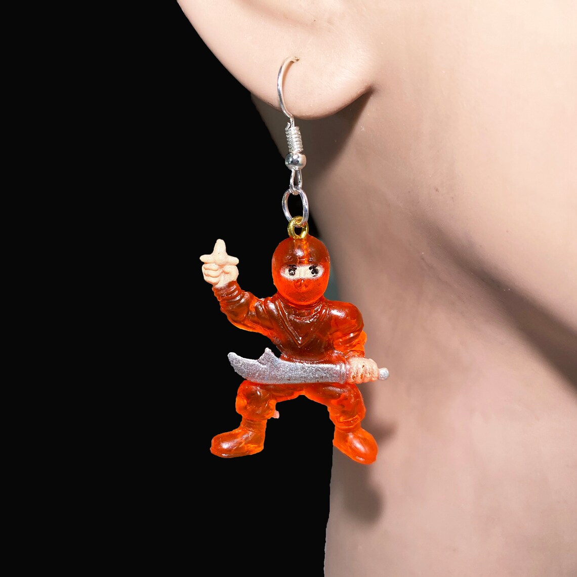 Neon Ninja Earrings / Ninja Earrings / Nostalgic Toys / Coin | Etsy