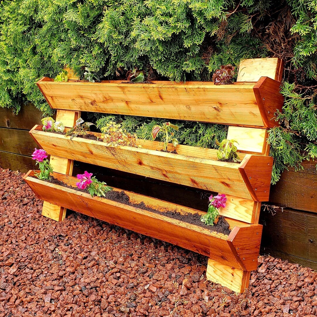 Cedar Ladder Planter 3 Level 24 48 Wide - Etsy