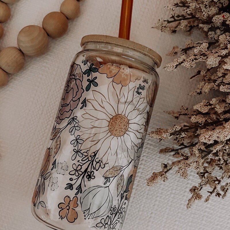 Aesthetic Glass Cup - Etsy