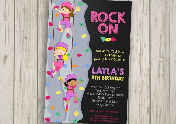 Rock Climbing Invitation Rock Climb Party Birthday Invite - Etsy