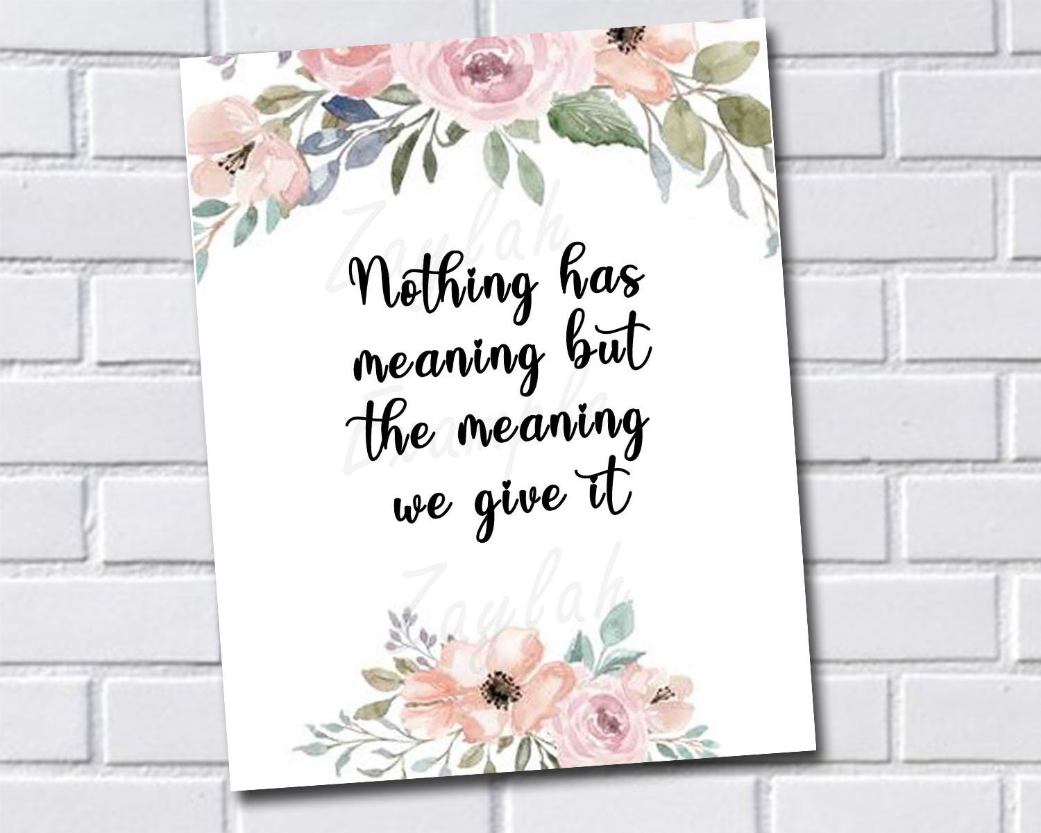 Printable Quotes Floral Wall Print Digital File Wall Art - Etsy Denmark