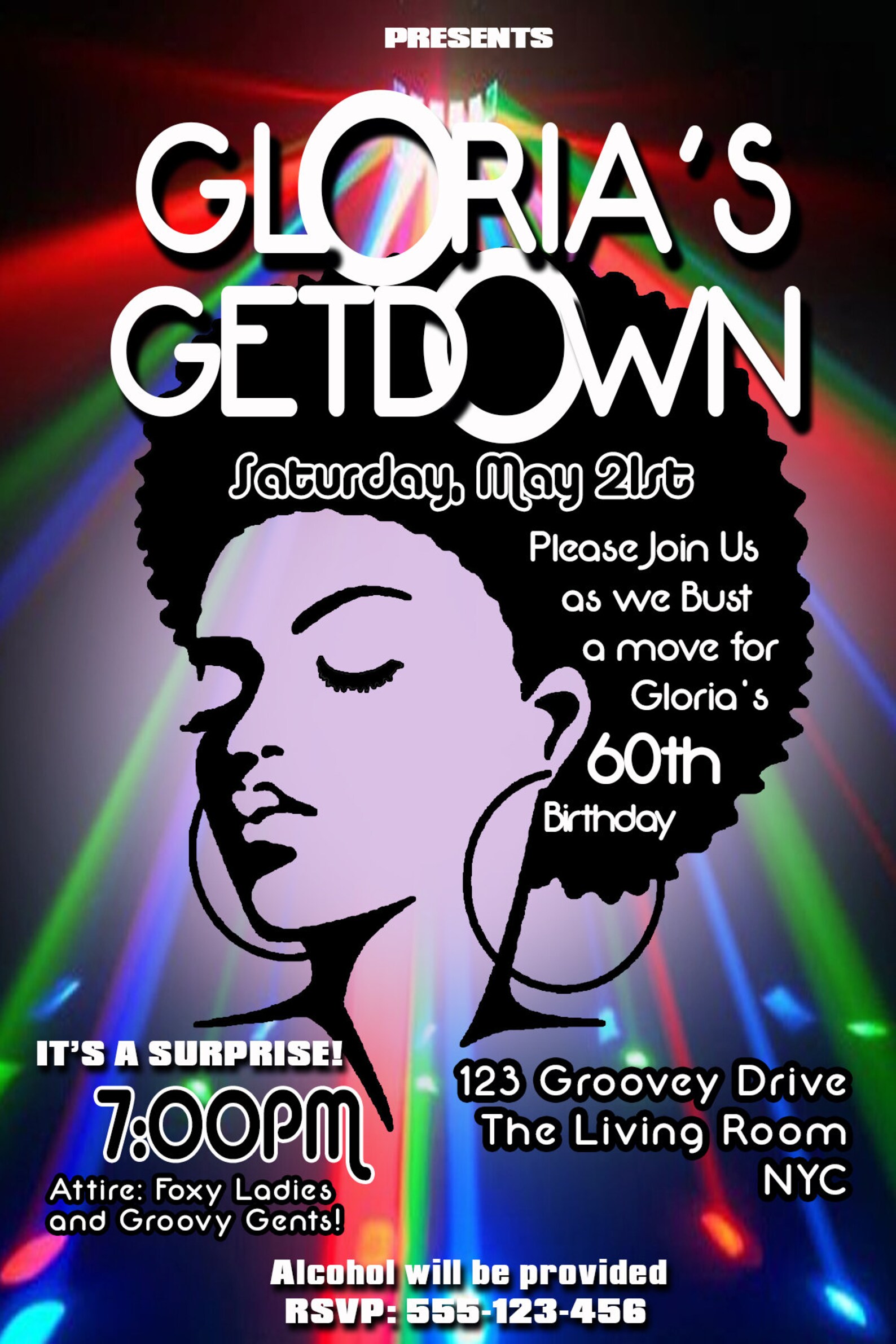 70s Soul Train Disco Dance Party Invitation 60's 70's Party Birthday ...